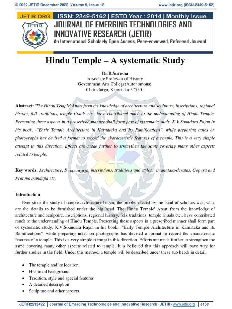 JETIR2212422 | PDF | Hindu Worship | Indian Religions