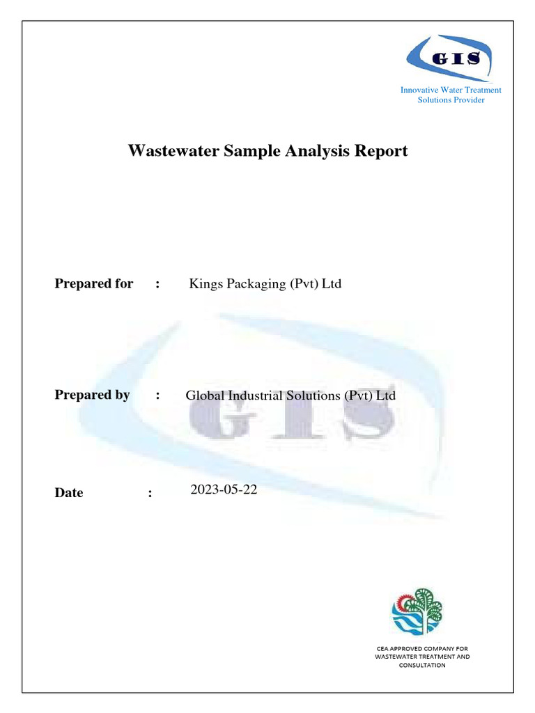 Wastewater Sample Analysis Report | PDF | Water Treatment | Sewage ...
