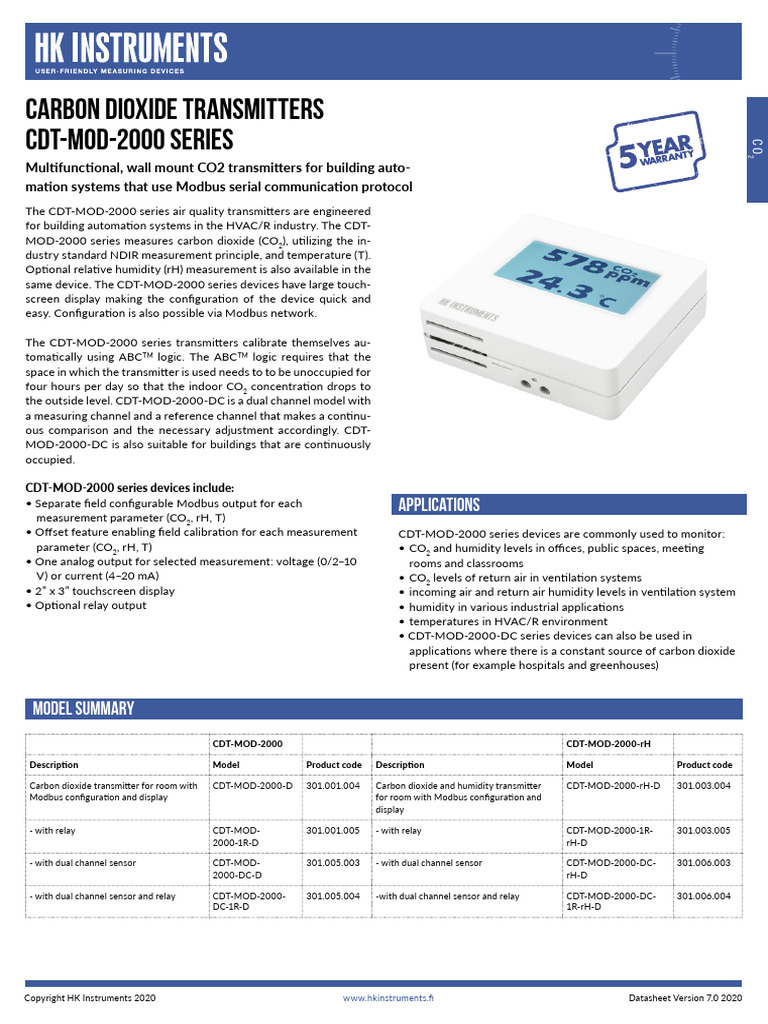 Carbon Dioxide Transmitter CDT Mod 2000 | PDF | Carbon Dioxide ... Carbon Dioxide Transmitter CDT Mod 2000 | PDF | Carbon Dioxide ...