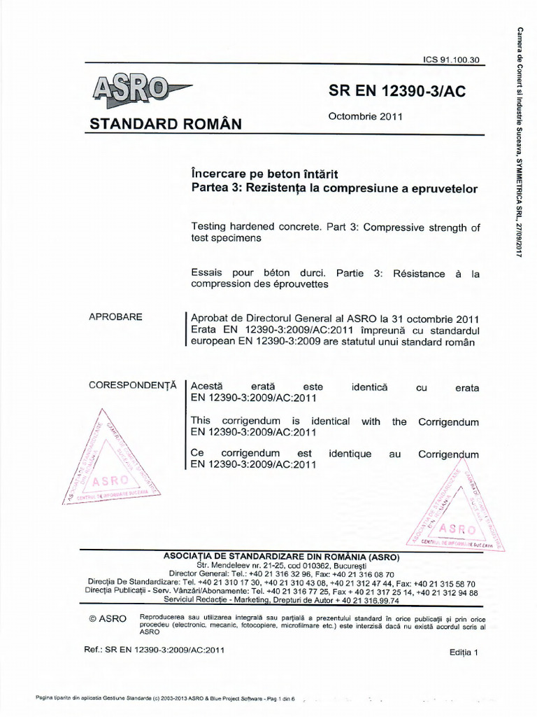 SR en 12390-3 +ac 2011 | PDF