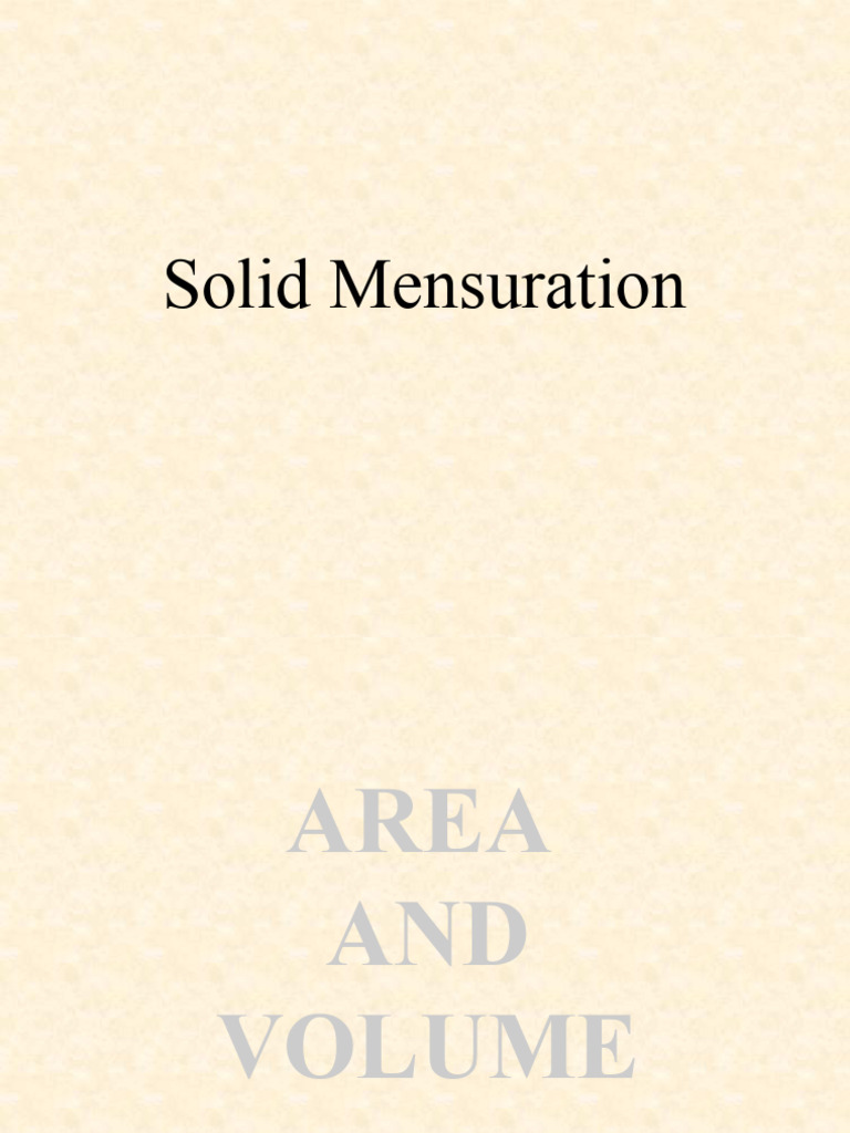 Solid Mensuration Presentation Pdf Area Rectangle