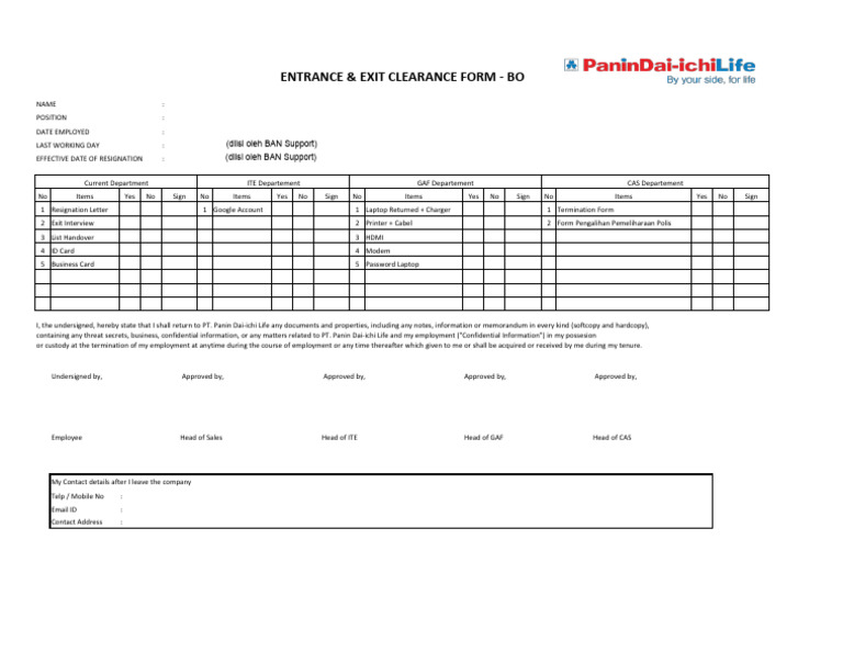 Exit Clearance For BO Revisi | PDF | Computing