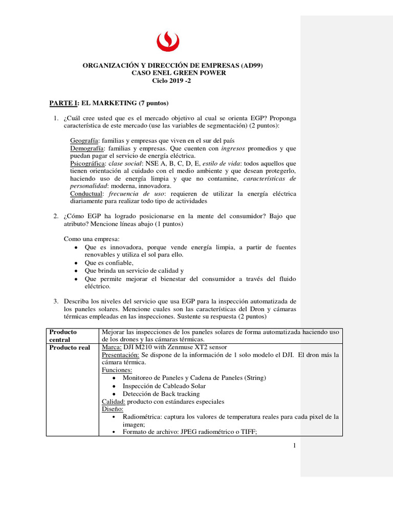 Caso de Enel Green Power - Rubi - Con Respuestas | PDF | Ingenieria Eléctrica | Fotovoltaica