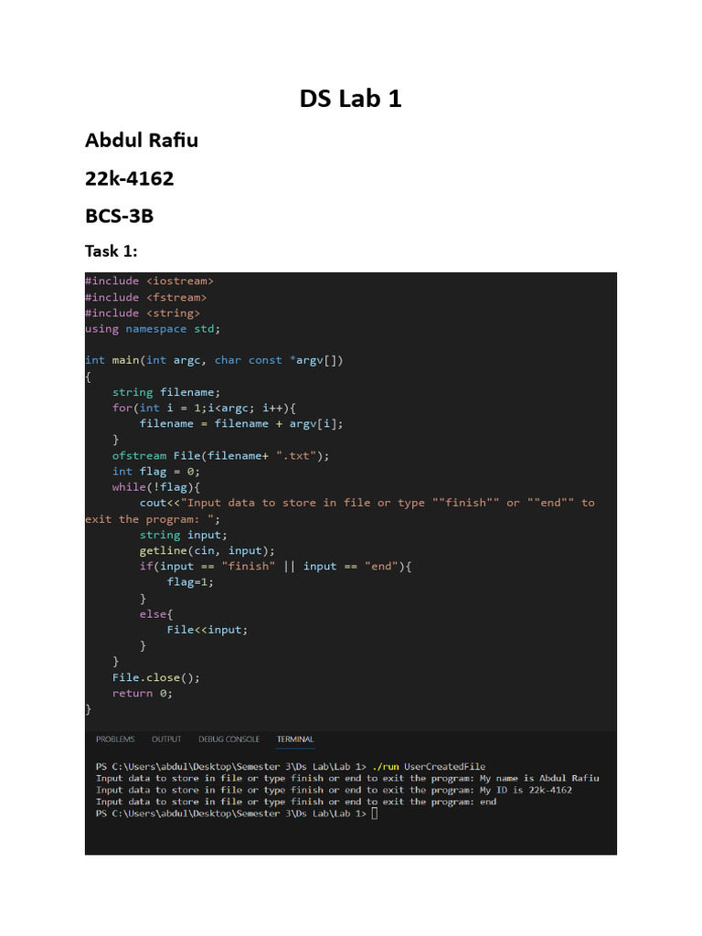 DS Lab 1 | PDF | Computer Programming | Software Engineering DS Lab 1 | PDF | Computer Programming | Software Engineering