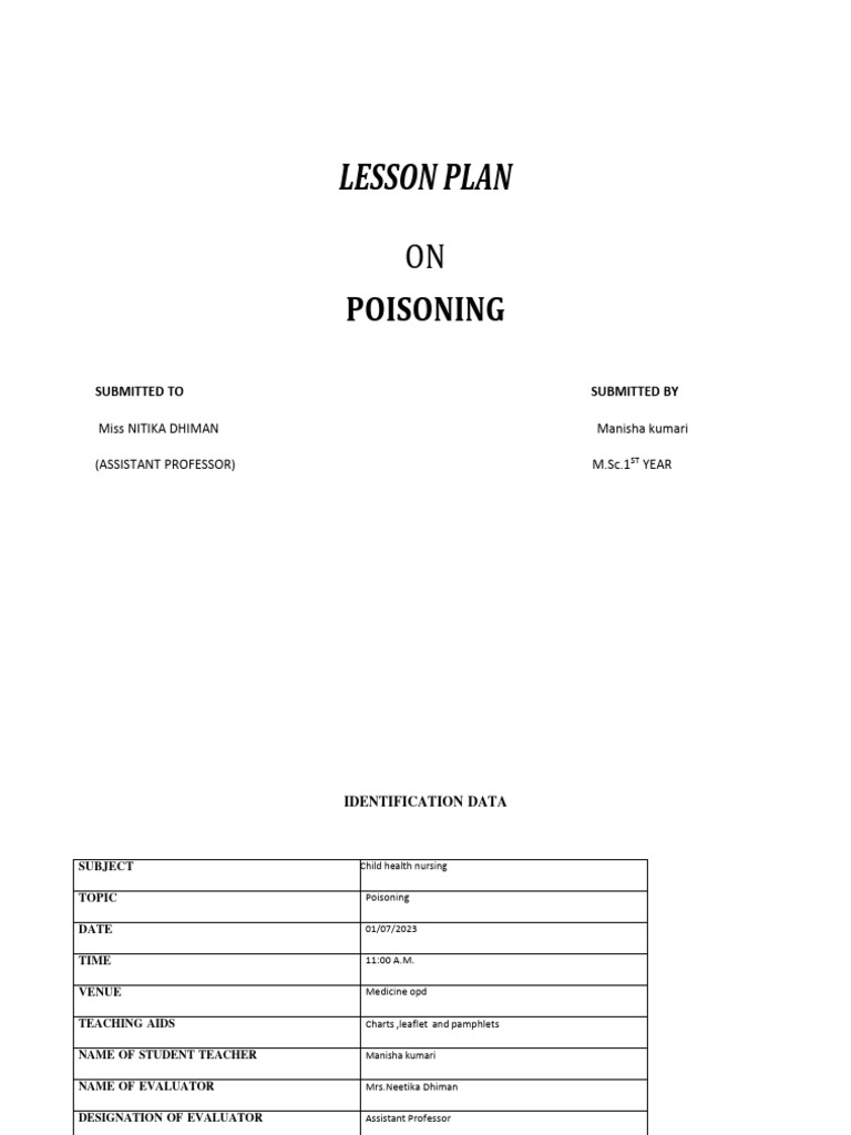 POISNING | PDF | Poison | Toxicity