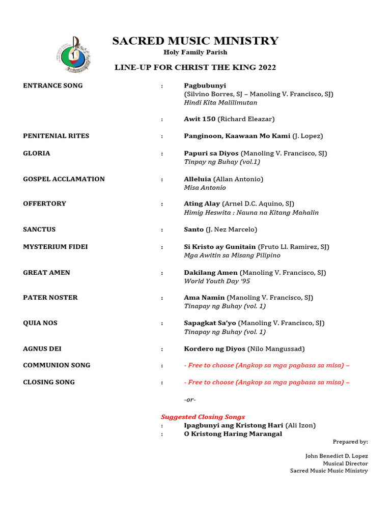 Line Up 2022 | PDF | Religious Rituals | Christian Prayer