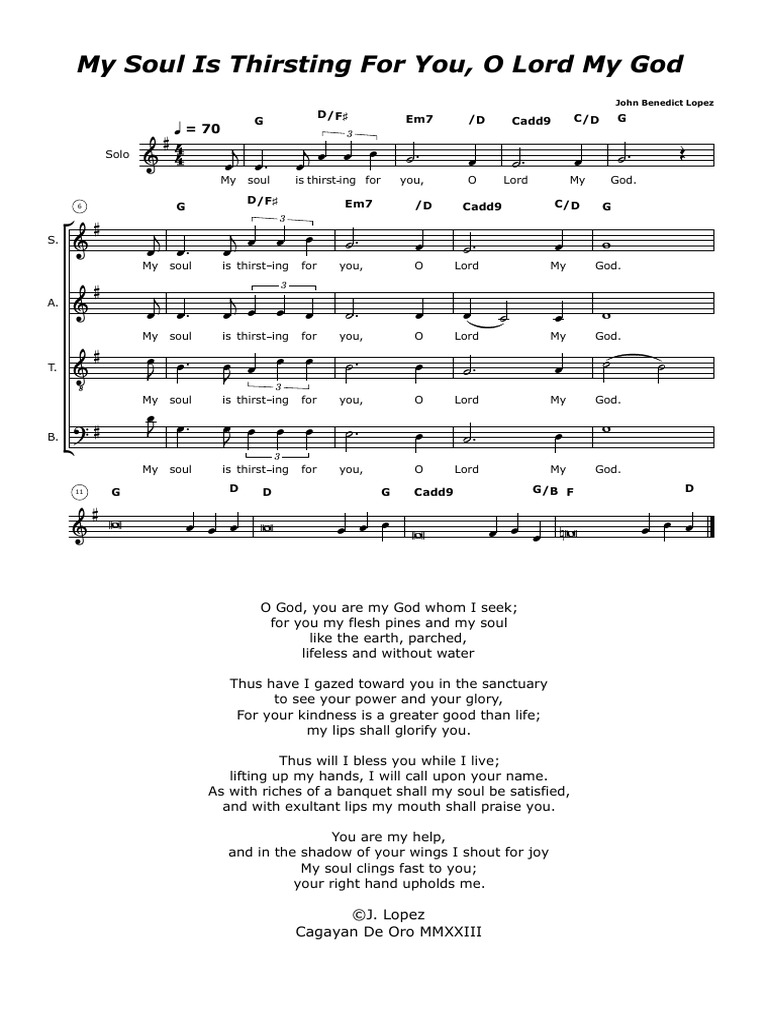 My Soul Is Thirsting For You o Lord My God | PDF | Theology | Religious ...