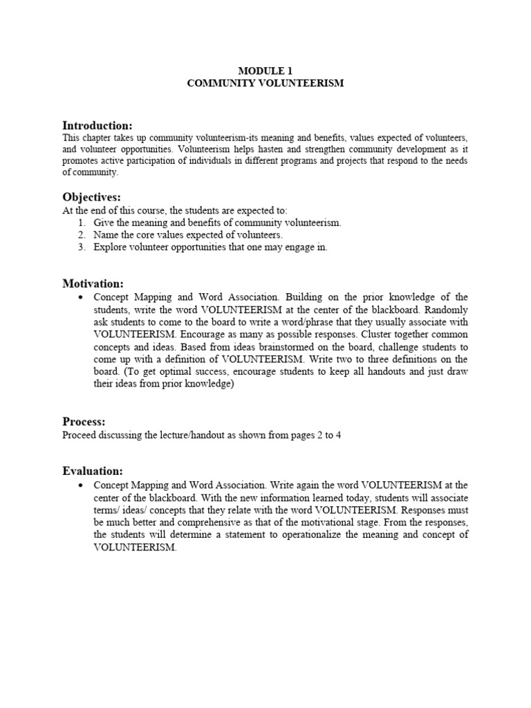 NSTP CWTS 12 MODULE 1 2nd Sem | PDF