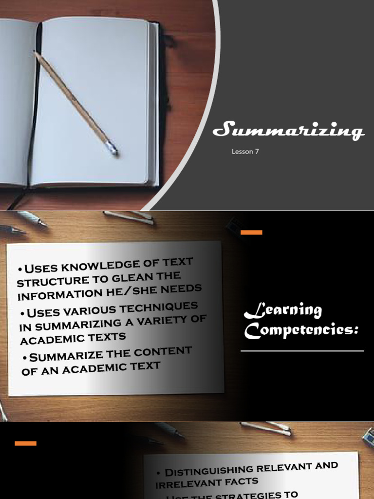 Lesson 7 (Summarizing) | PDF | Engineering | Engineer