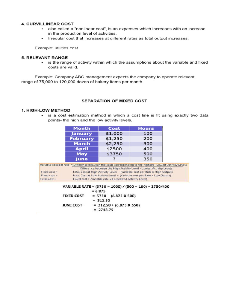 Cost Concepts Classifications and Behavior Cost - Outline | PDF