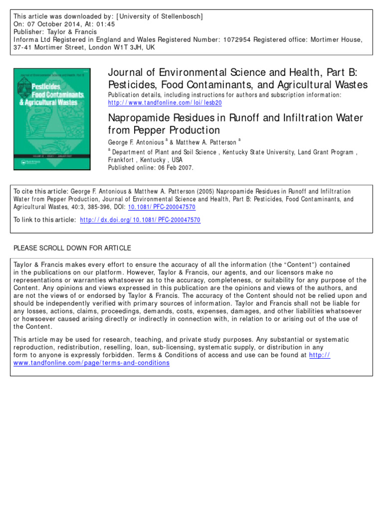 Reviewed Article | PDF | Surface Runoff | Soil