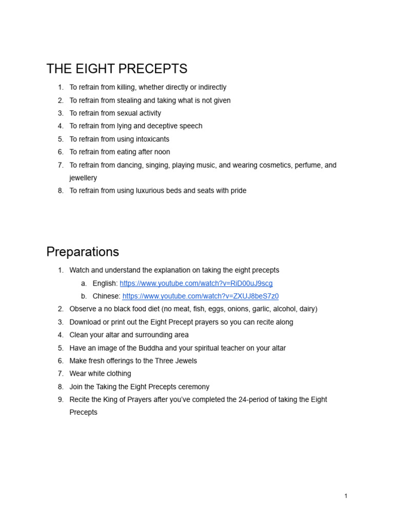 Taking The Eight Precepts | PDF | Bodhisattva | Buddhahood