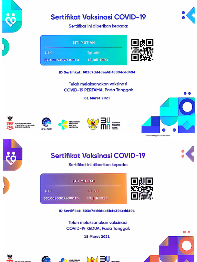 Sertifikat Vaksin | PDF