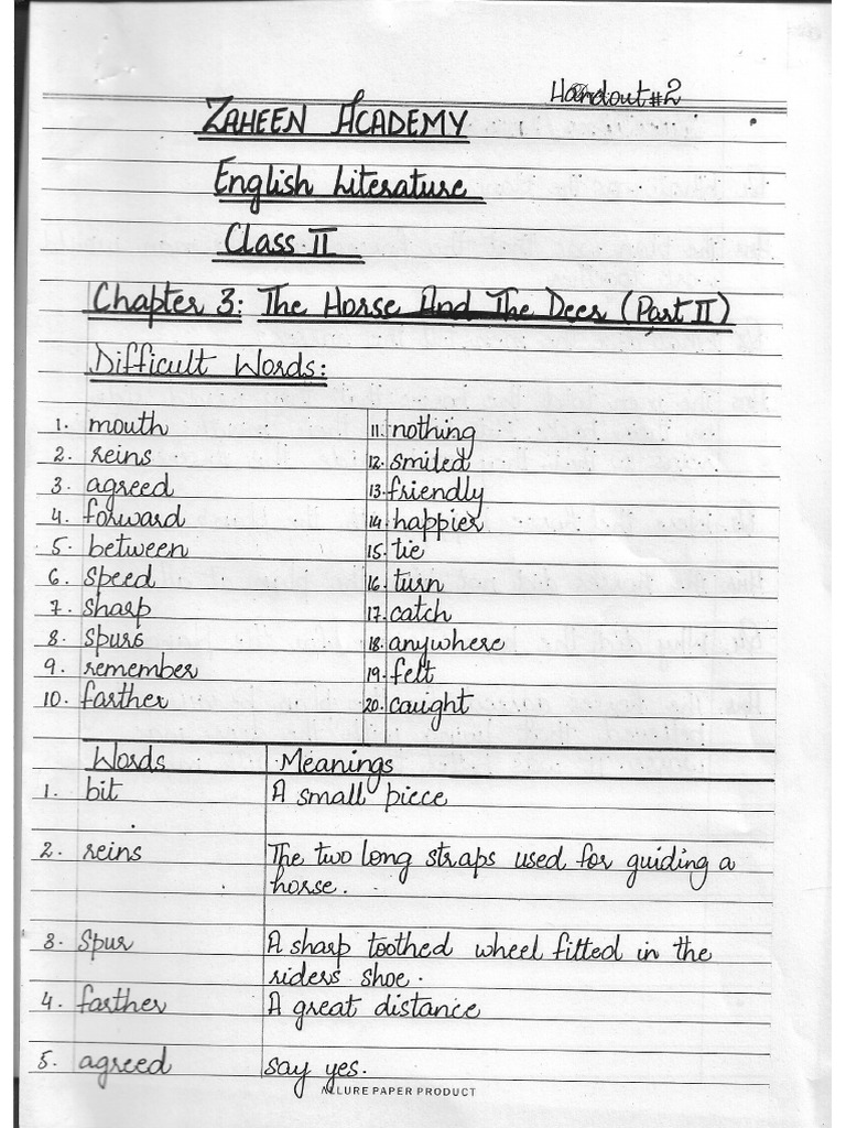 Class 2nd Handouts Complete | PDF