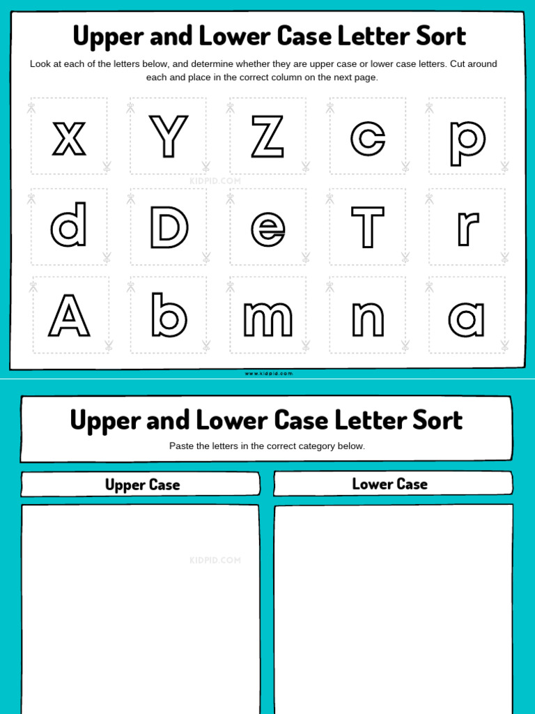 Uppercase and Lowercase Letters Worksheet | PDF | Letter Case | Semiotics