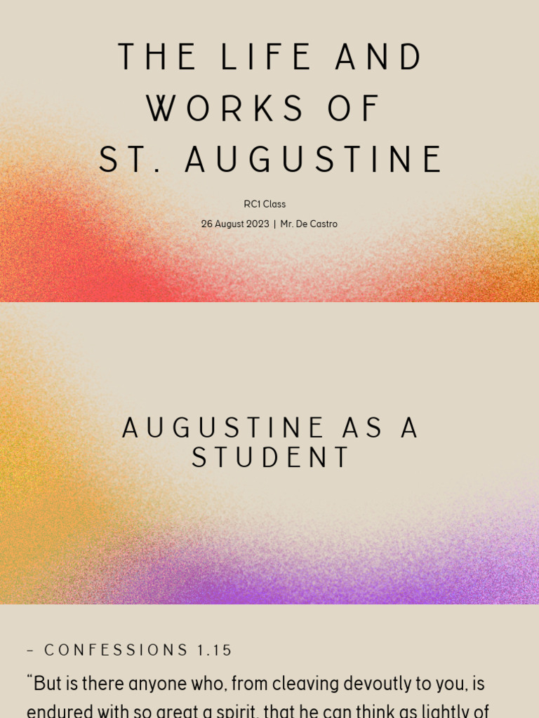The Life and WOrks of St. AUgustine | PDF | Augustine Of Hippo | Sin