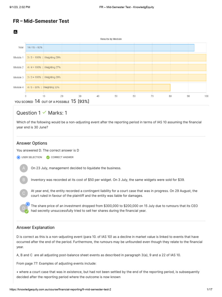 FR Mid-Semester Test Results and Analysis | PDF | Deferred Tax ...