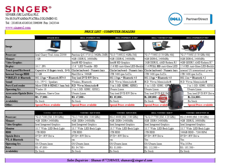 Singer August Price List New | PDF | Computer Architecture | Personal ...