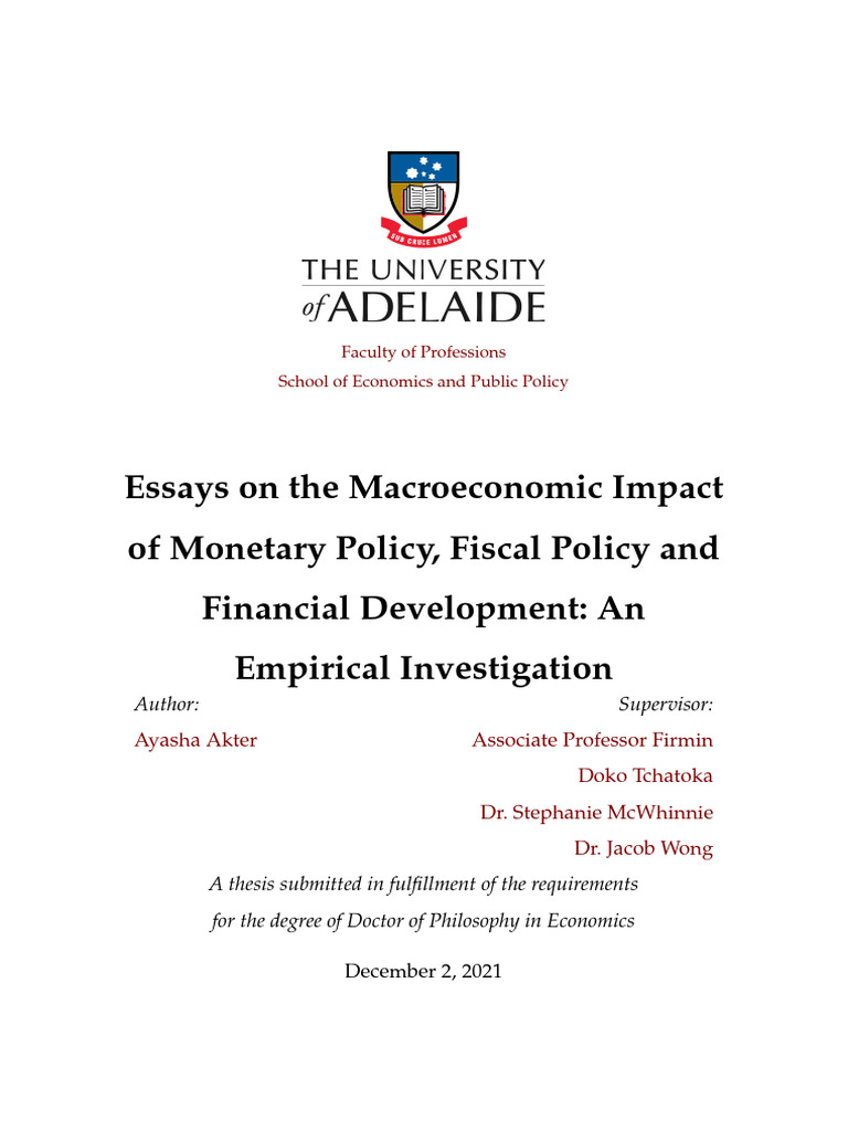 Macroeconomic Impact of Policies: Thesis | PDF | Monetary Policy ...