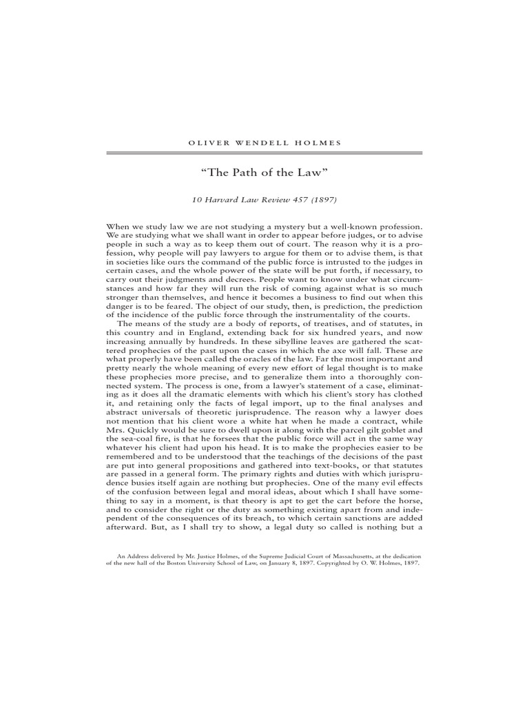 Path of The Law | PDF | Social Science | Philosophy
