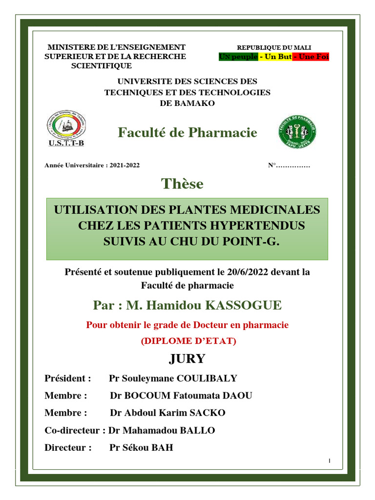 Thèse: Faculté de Pharmacie | PDF