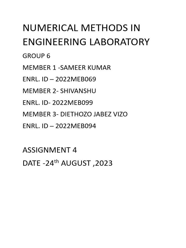 Numerical Methods in Engineering Lab | PDF | Teaching Methods & Materials