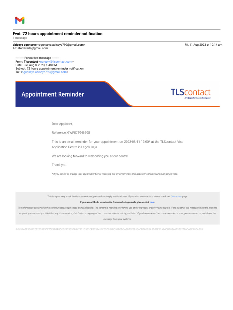 Appointment Reminder Notification | PDF