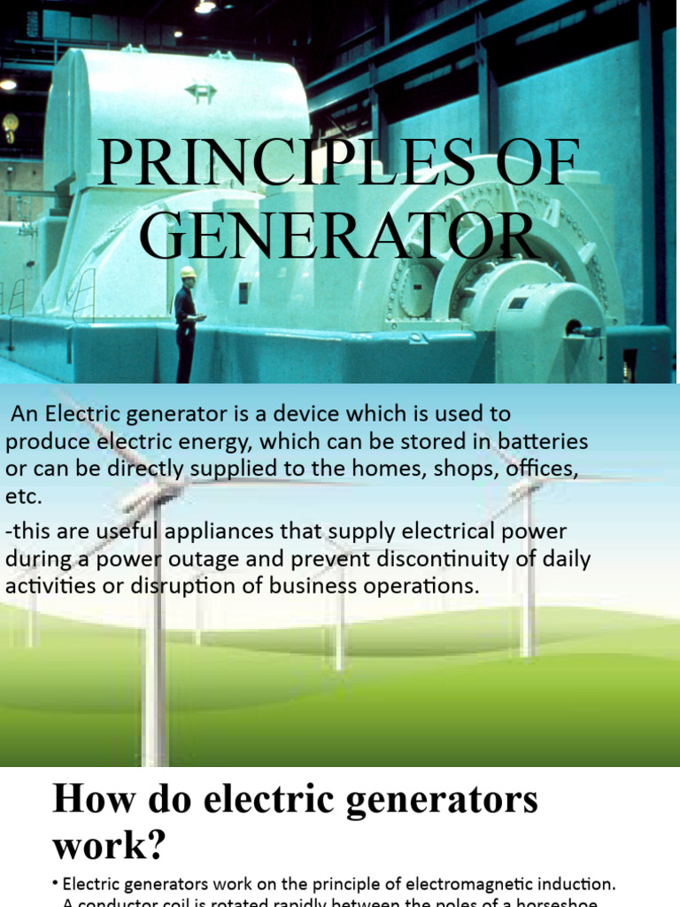 Principles of Generators | PDF | Electric Generator | Electromagnetic ...