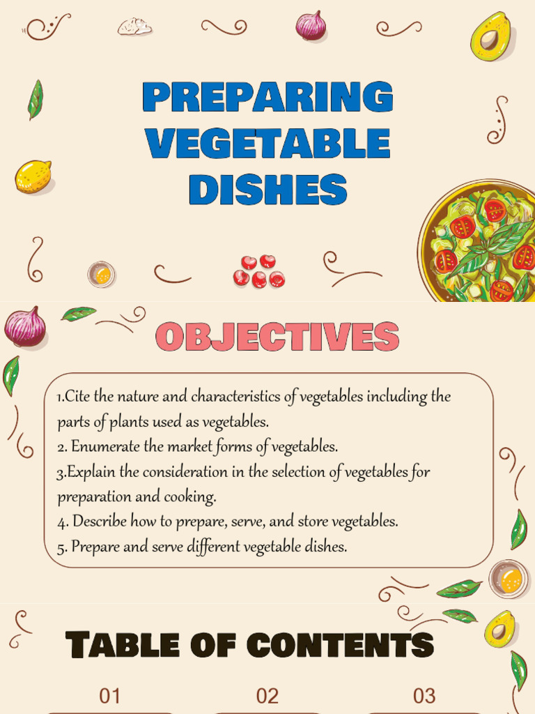Vegetable Preparation and Storage Guide | PDF | Vegetables | Canning