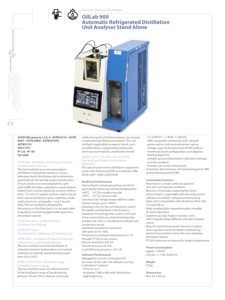 Ol 900 Eng | PDF | Distillation | Sensor