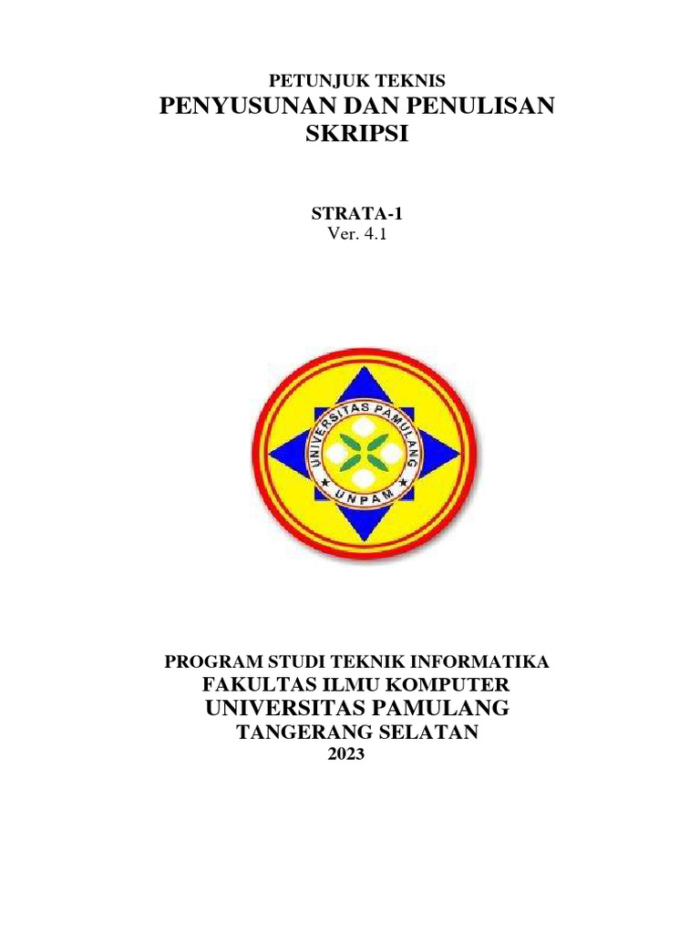 Pedoman Skripsi Teknik Informatika UNPAM | PDF