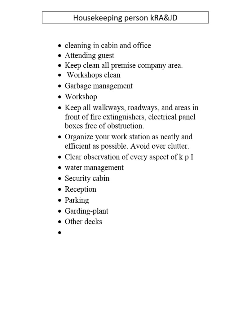 A Housekeeping Kra | PDF