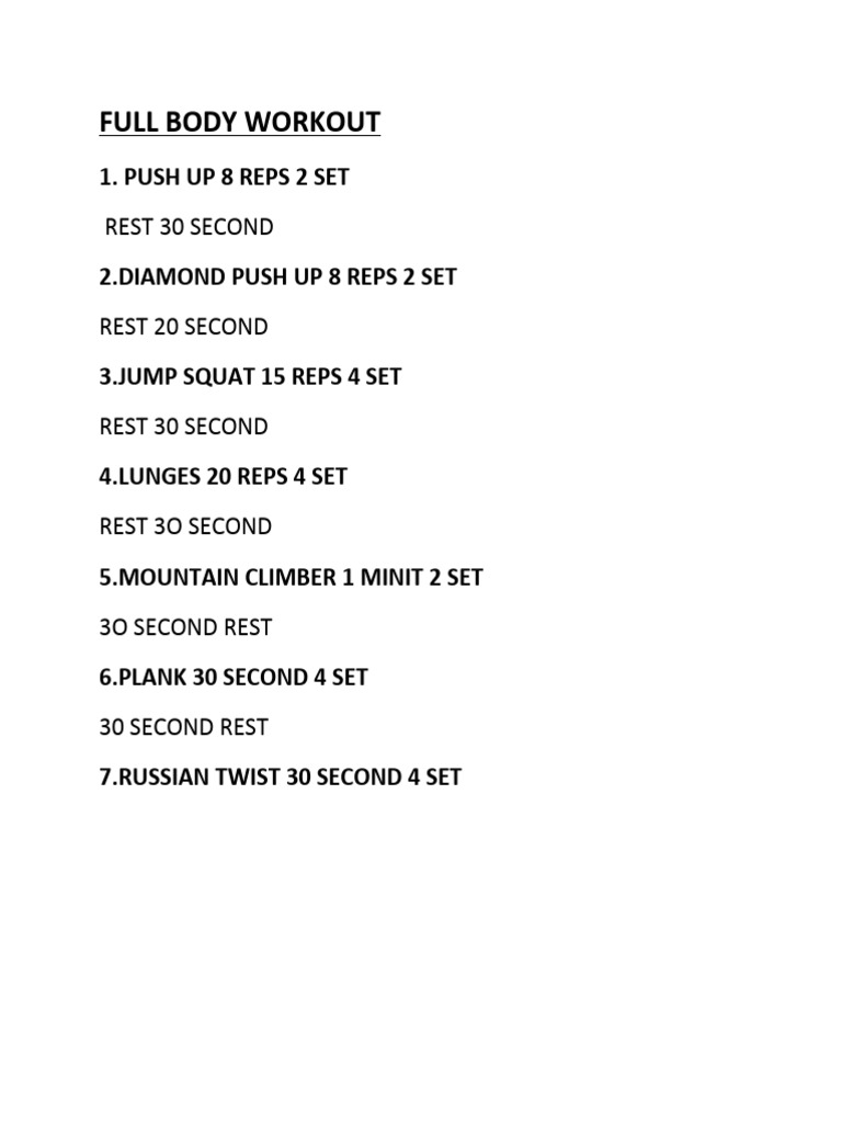 Full Body Workout | PDF