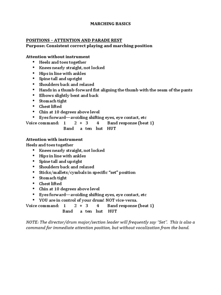 Marching Basics: Positions, Movements, and Techniques for Effective ...