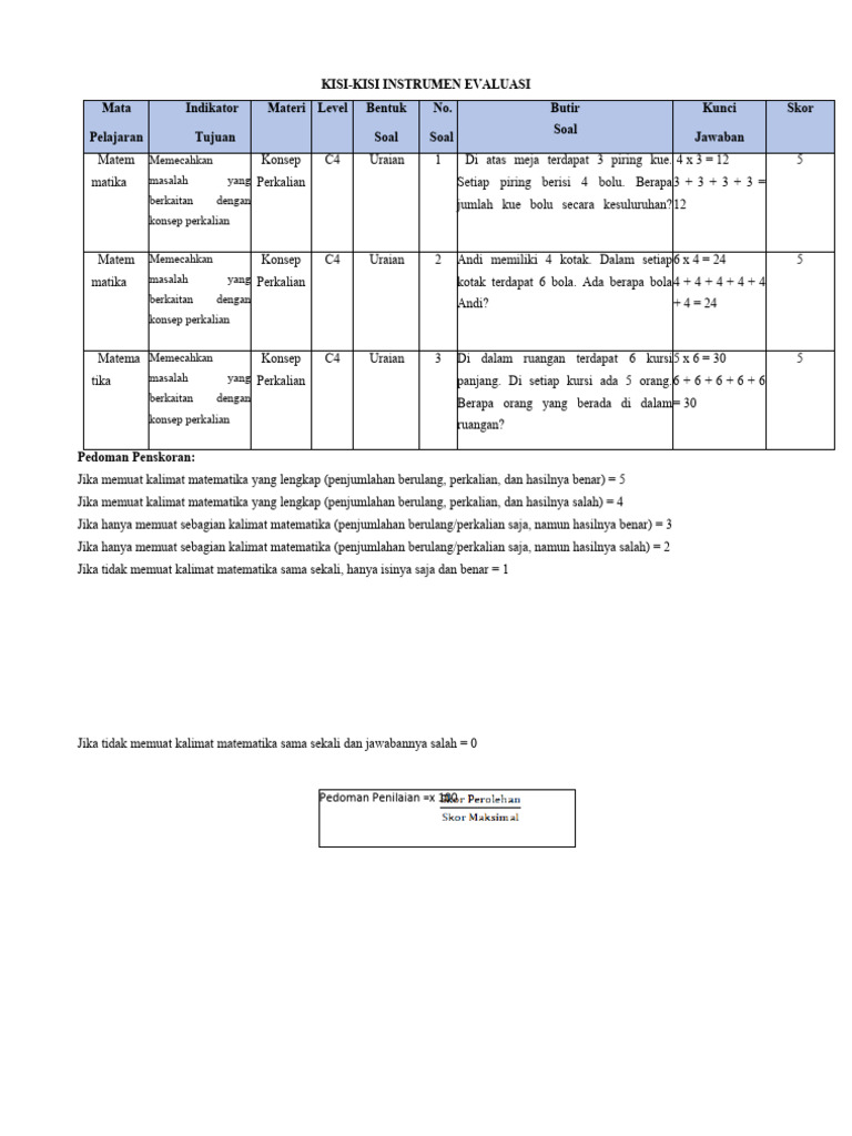 Instrumen Evaluasi-Siklus 3 | PDF