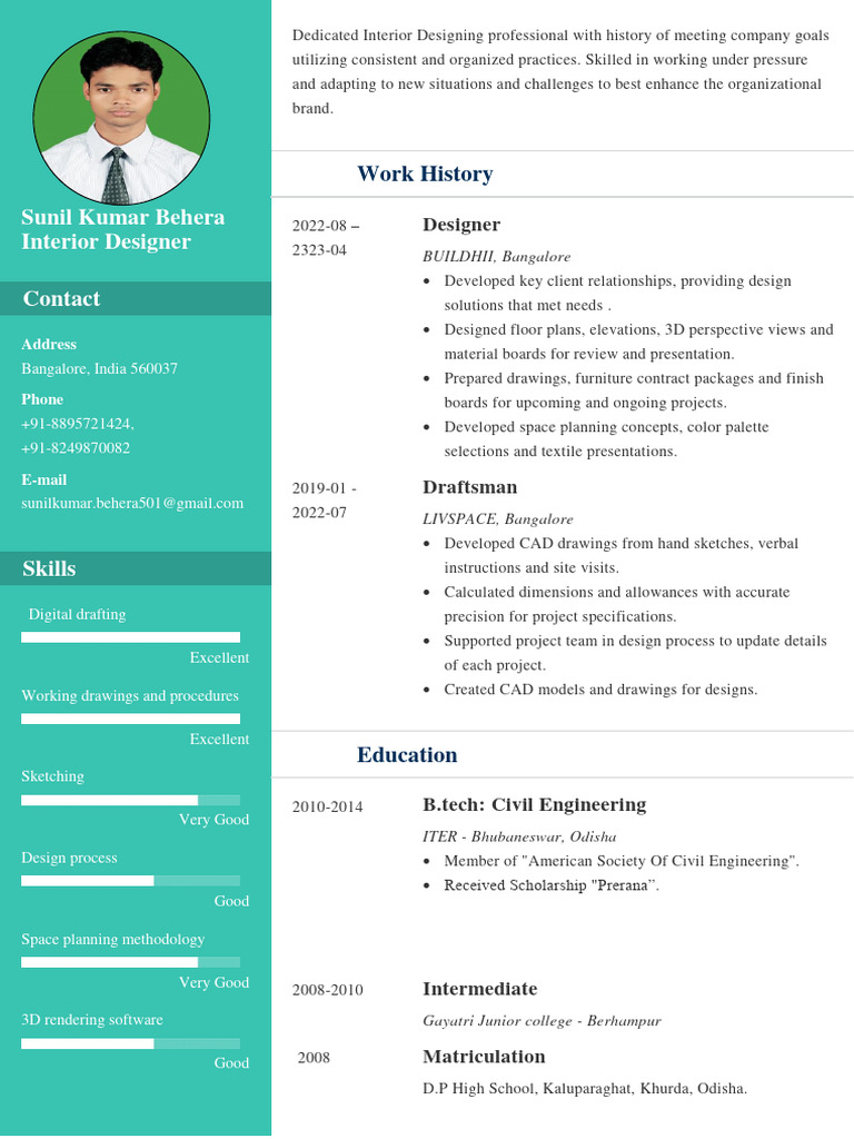 Sunil Behera's Architecture Designer Resume | Descargar gratis PDF ... Sunil Behera's Architecture Designer Resume | Descargar gratis PDF ...