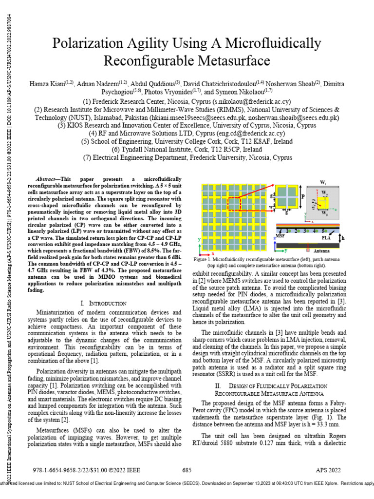 Polarization Agility Using A Microfluidically Reconfigurable ...
