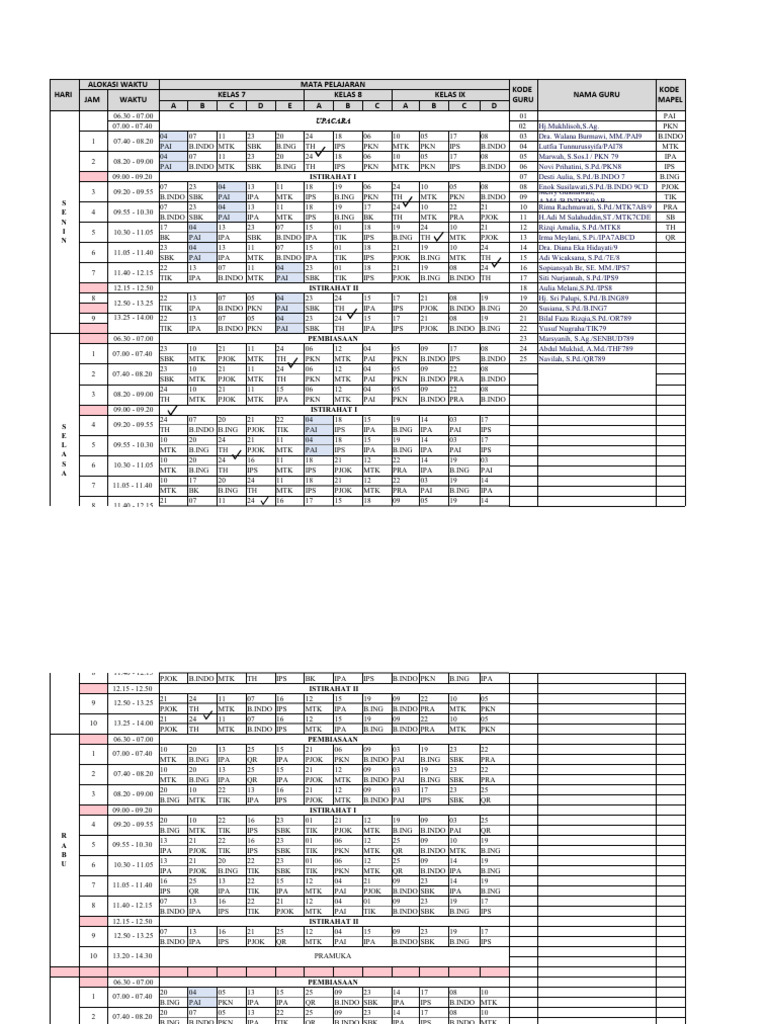 Jadwal Fix As Saadah TP 2023 2024 | PDF