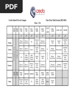 Time Table 2024 -2025 | PDF