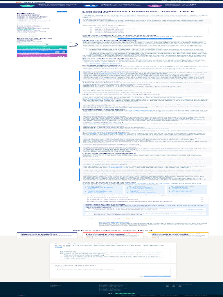 Logical Fallacies - Definition, Types, List & Examples | PDF Logical Fallacies - Definition, Types, List & Examples | PDF
