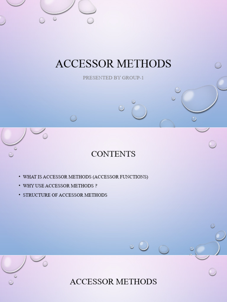 Accessor Methods | PDF