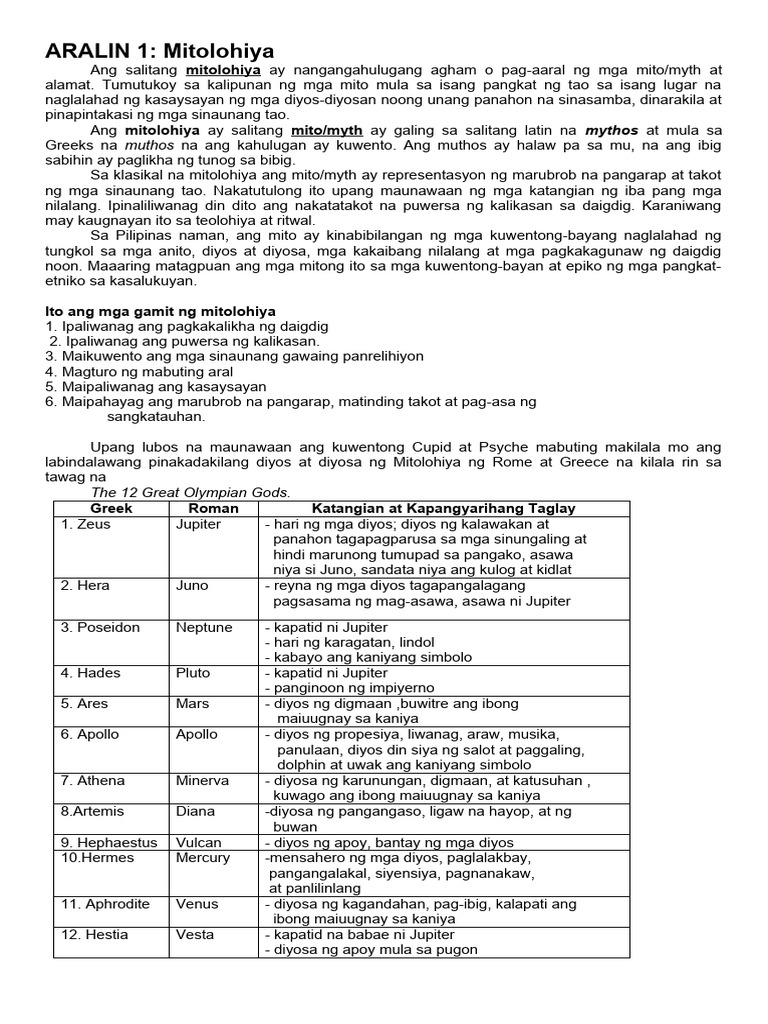 Mitolohiya | PDF