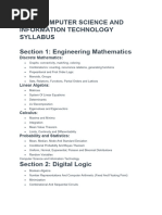 GATE CS Syllabus 2025 | PDF