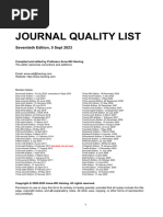 Journal Quality List 2020 Edition | PDF | Economics | Economies