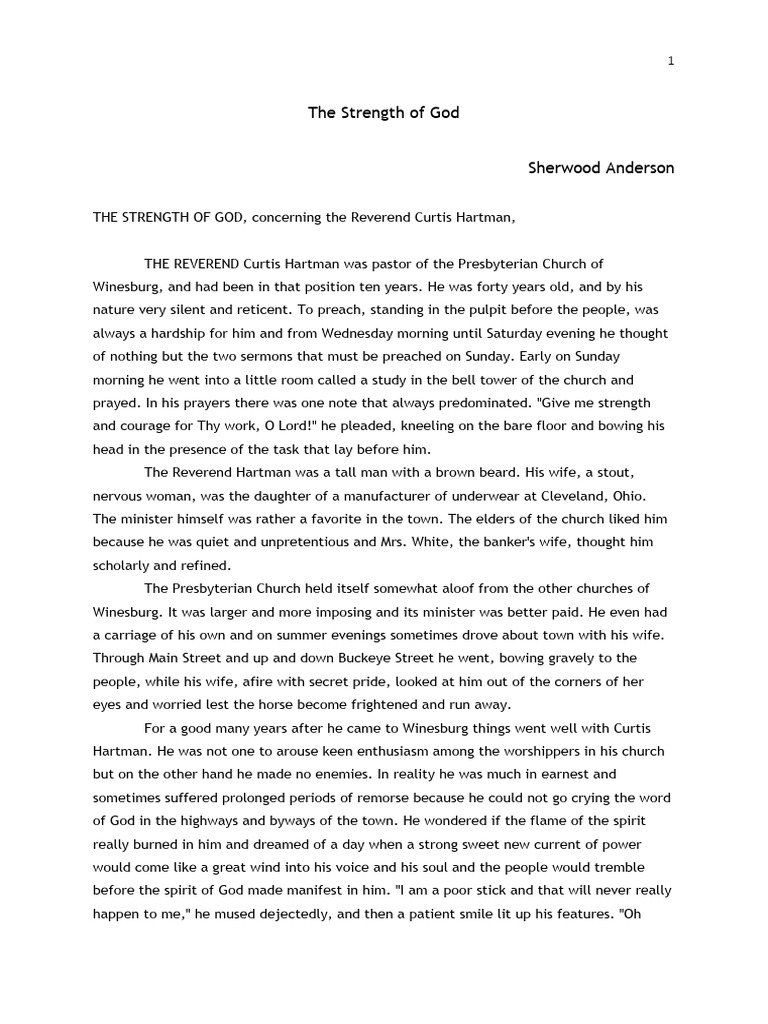Sherwood Anderson-The Strength of God | PDF | Sermon