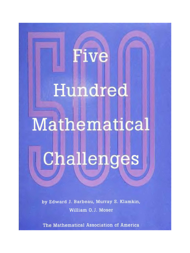 500 Mathematical Challenges | PDF