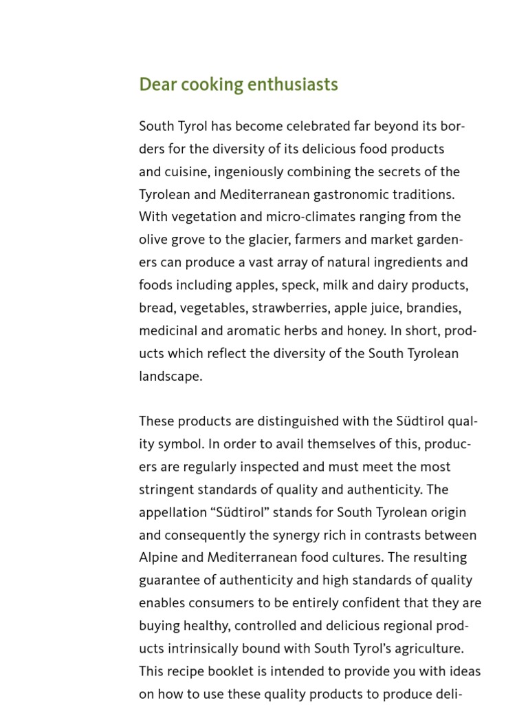 Tyrolean Recipe Book | PDF | Dumpling | Salad