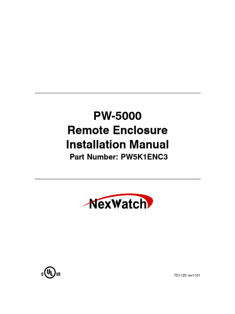 PW-5000 Remote Enclosure Installation | PDF | Power Supply ...