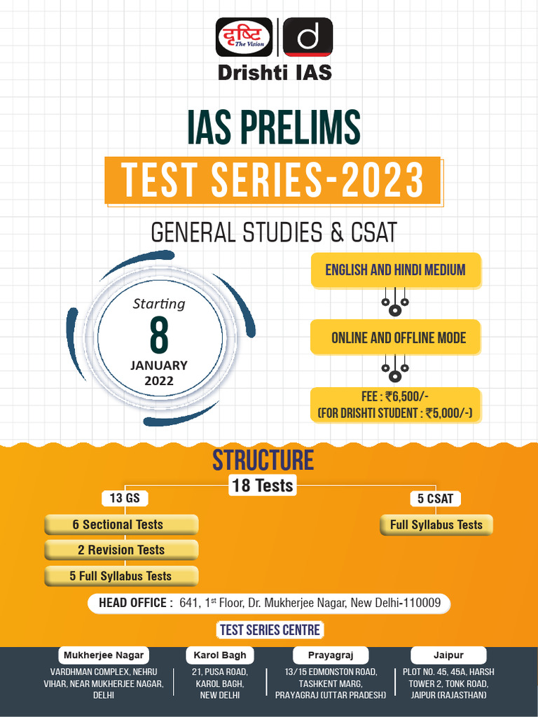 UPSC Prelims Test Series-2023 (18 Tests Brochure) (Eng) (Moudle-III ...