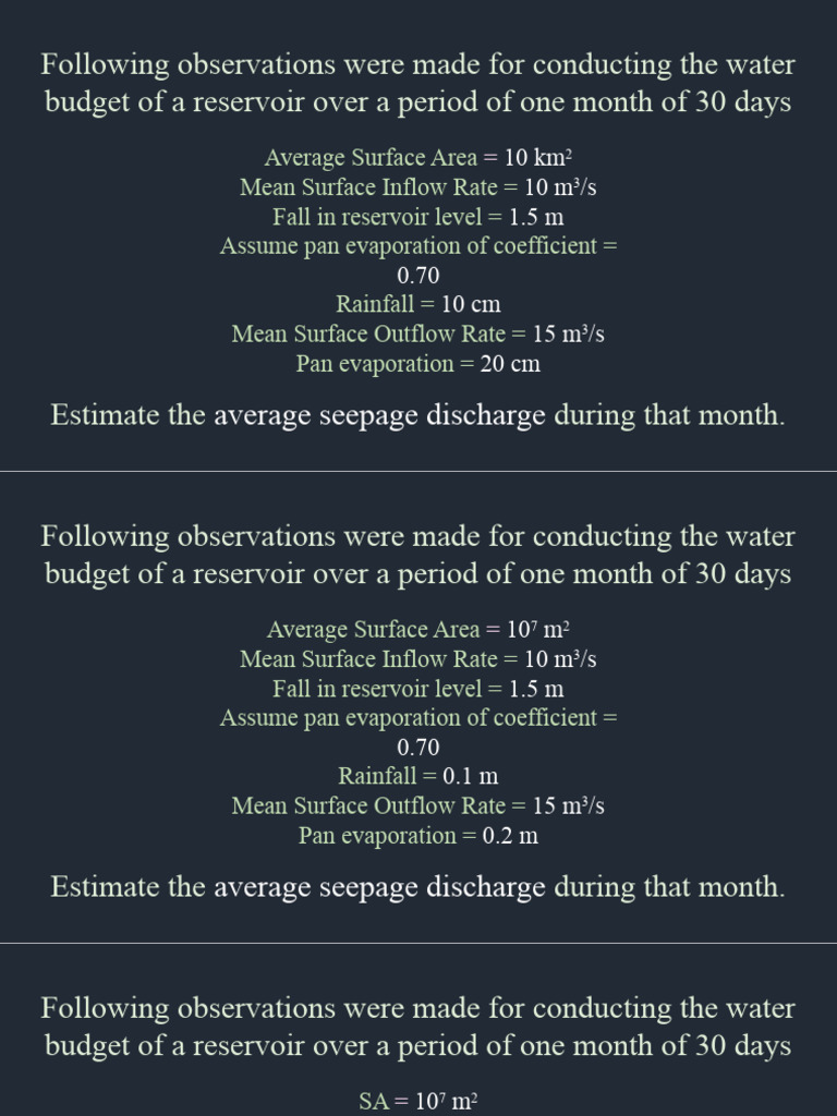 Water Budget Equation | PDF